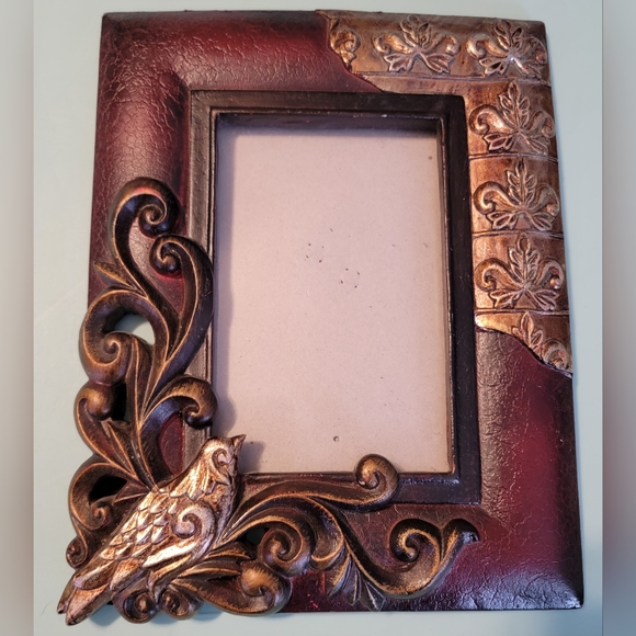 Accents | Decorative Moody 4x6 Photo Frame Brown Gold Bird Motiff Good ...